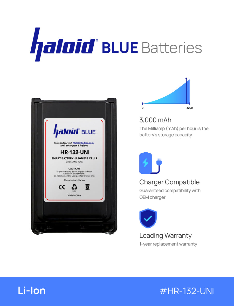 Haloid BLUE HR-132-UNI Lithium Battery 132-UNI for VX230 VX231 ...