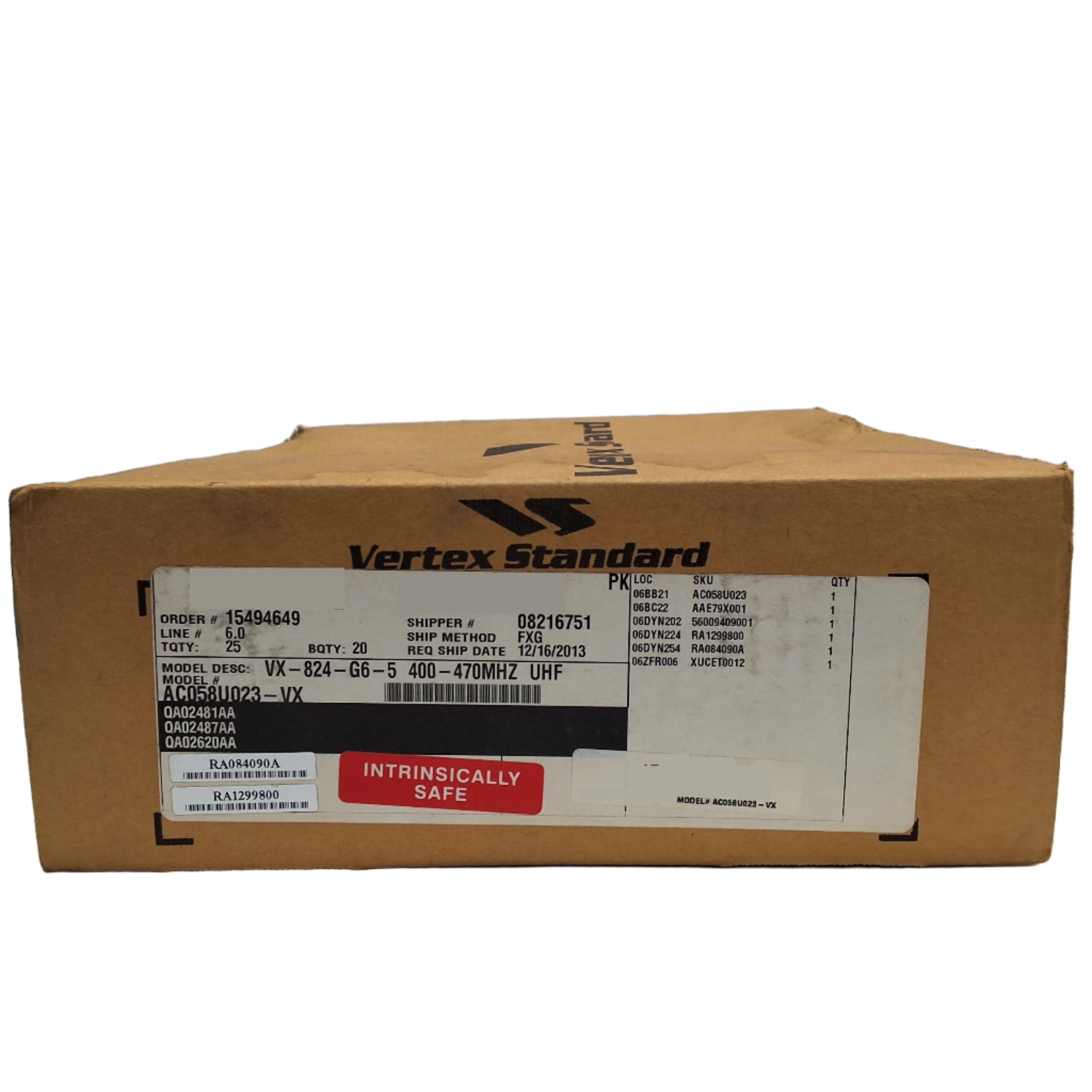 Vertex Standard VX-824-G6-5 UHF Portable Radio AC058U023-VX AC058U023 ...